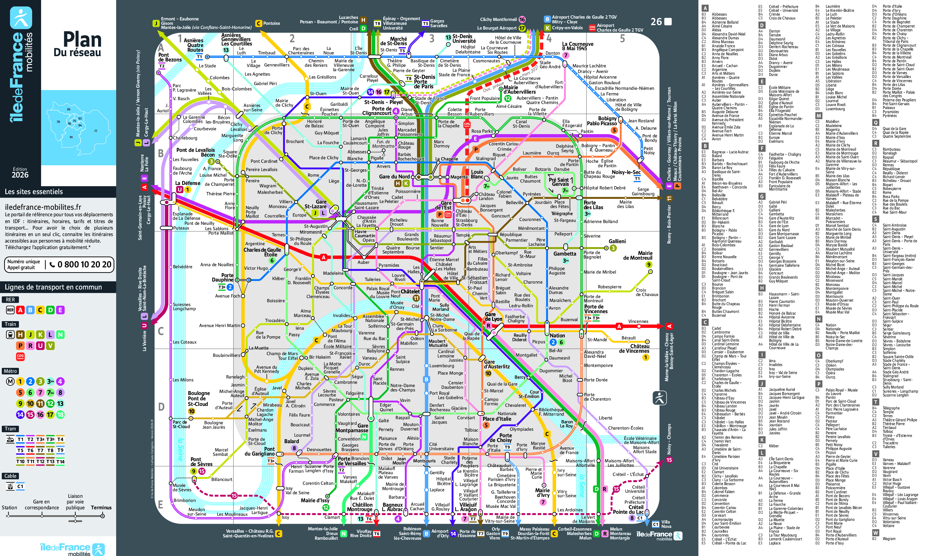 Plan Poche du réseau régional des transports | Transilien