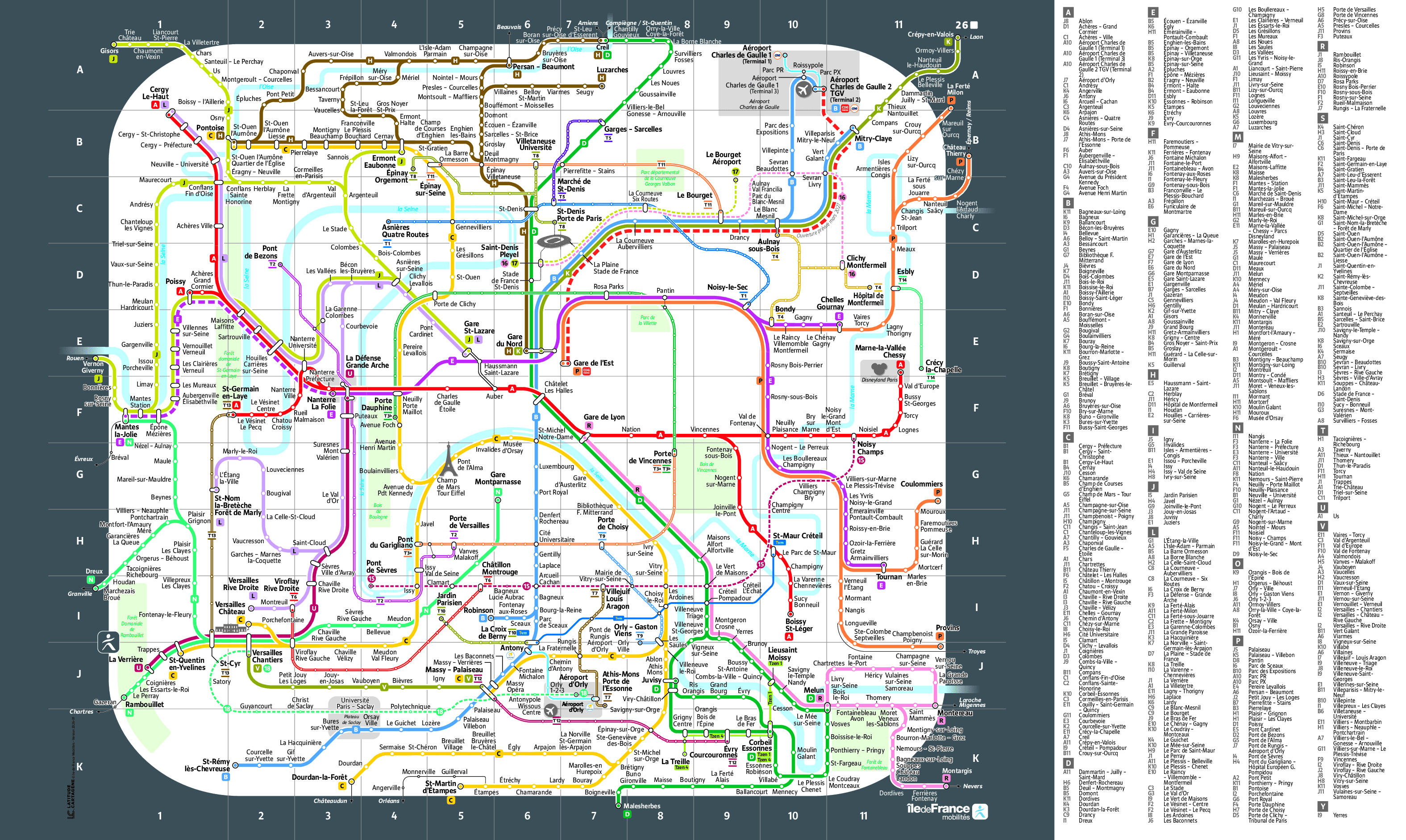 Plan Poche du réseau régional des transports | Transilien
