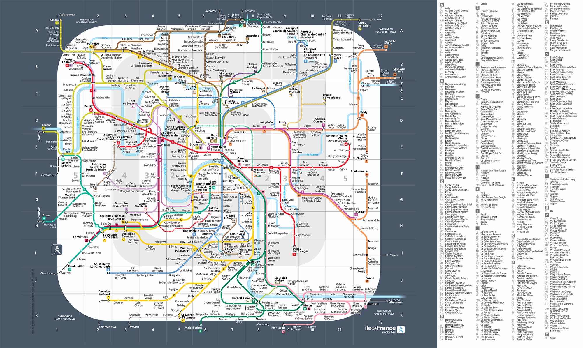Pocket map of the Paris region transport network | Transilien
